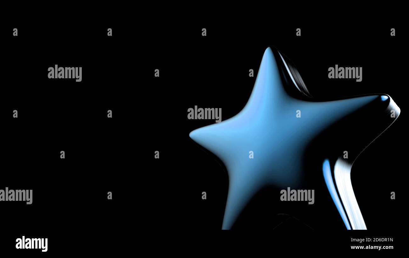 3d blue star on color background. Render and illustration of golden ...