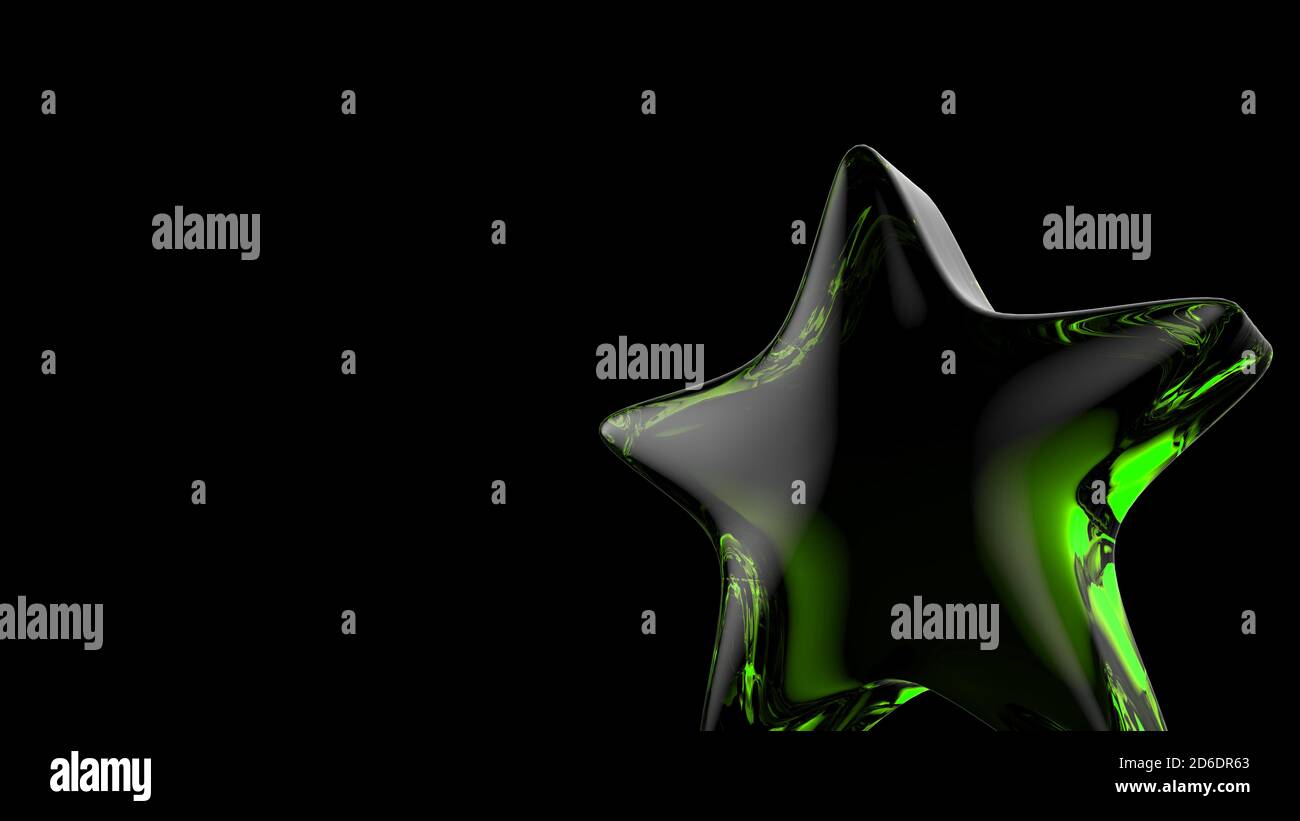 3d green star on color background. Render and illustration of golden ...