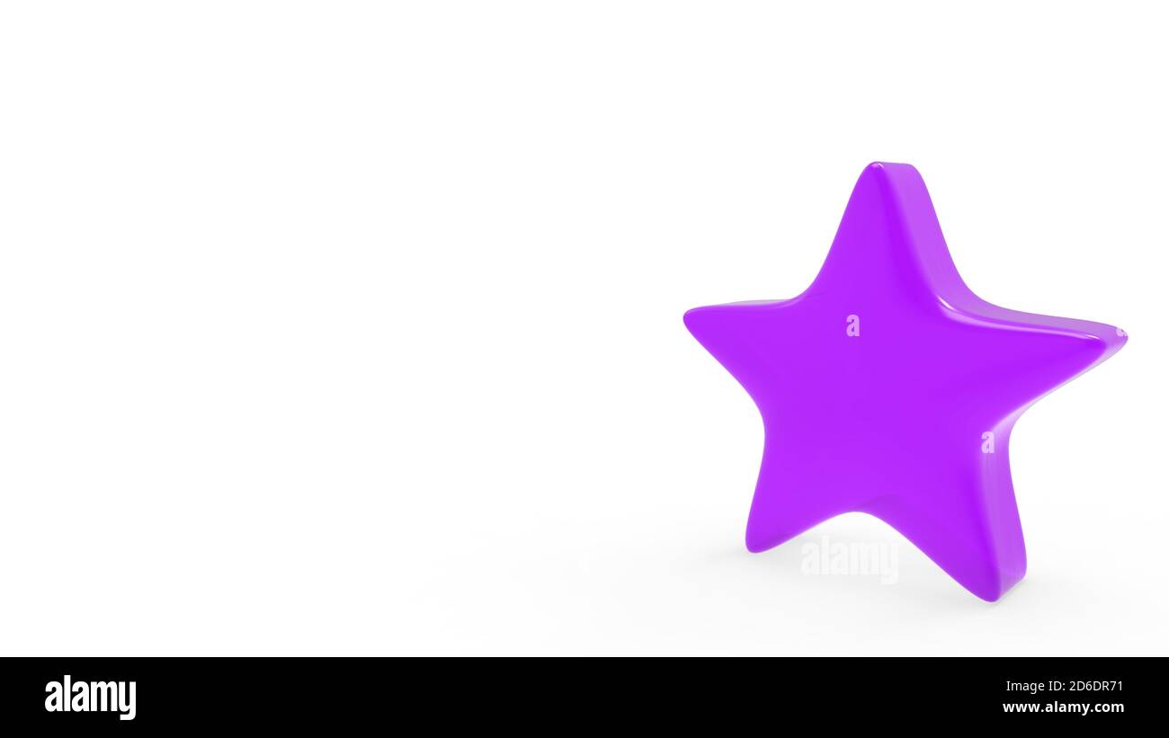 3d violet star on color background. Render and illustration of golden ...