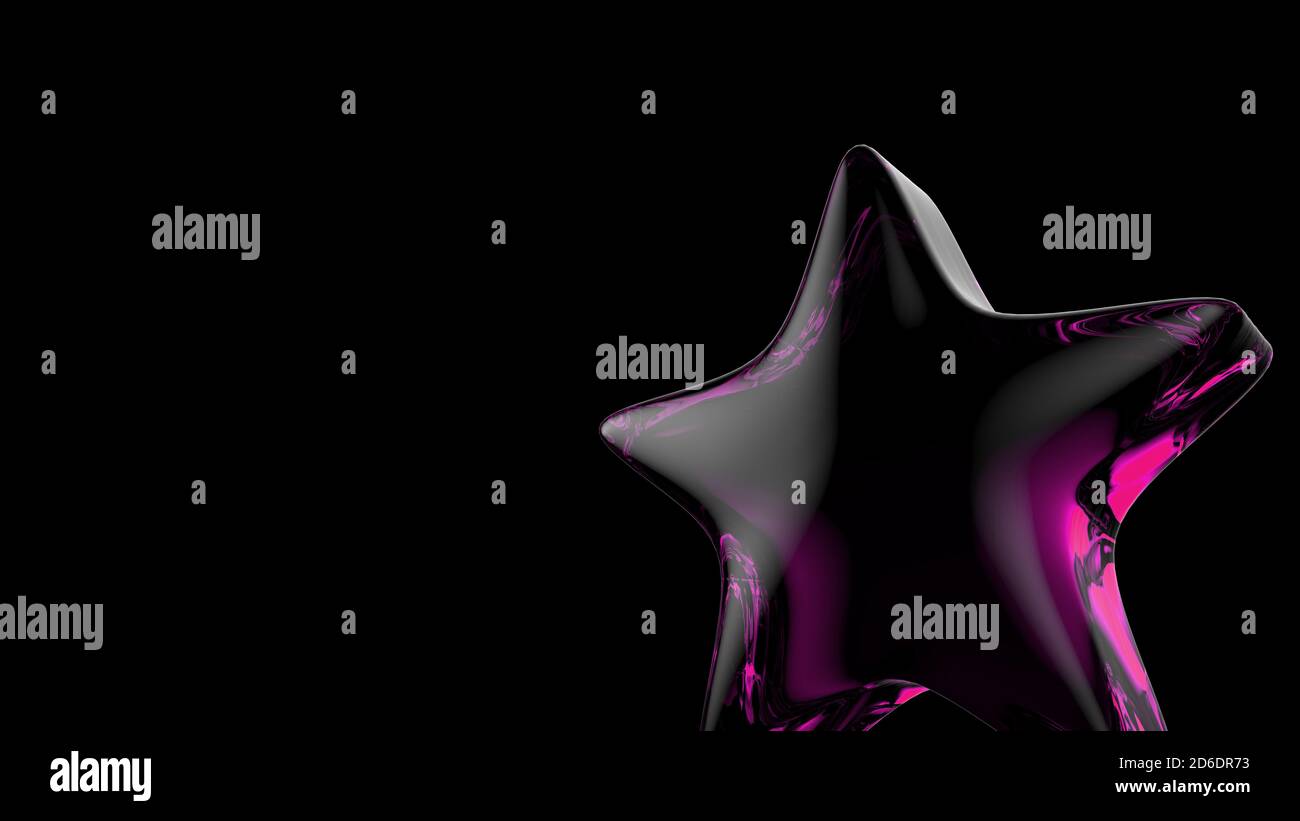 3d pink star on color background. Render and illustration of golden ...