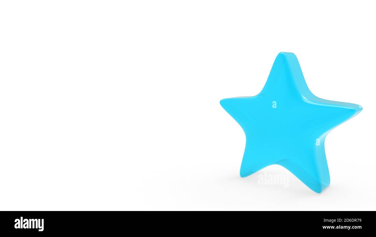 3d azure star on color background. Render and illustration of golden ...