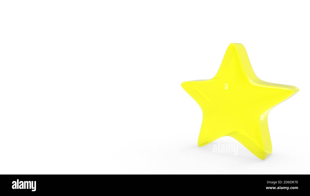 3d yellow star on color background. Render and illustration of golden ...