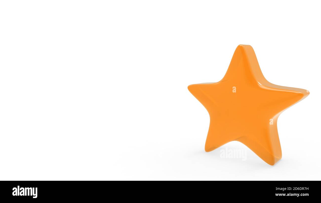 3d orange star on color background. Render and illustration of golden ...