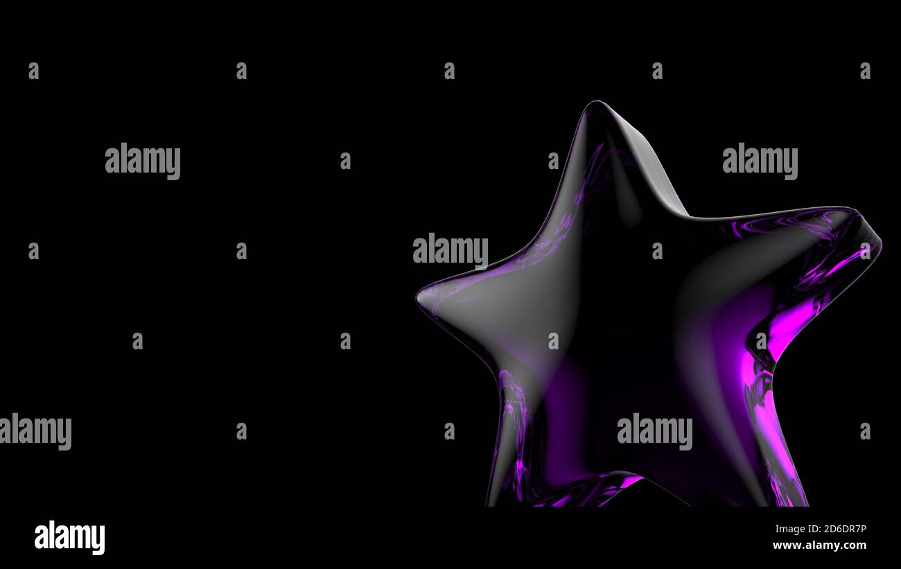 3d purple star on color background. Render and illustration of golden ...