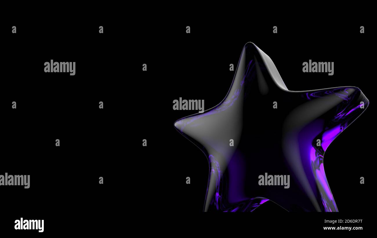 3d violet star on color background. Render and illustration of golden ...