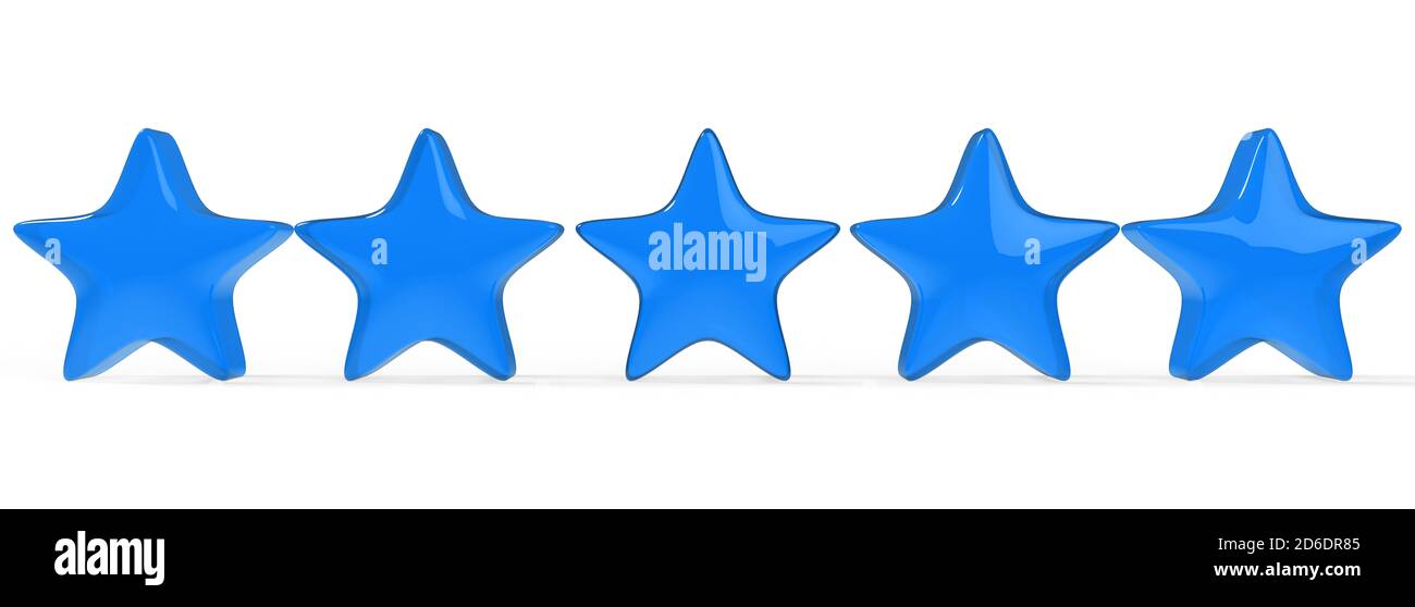 3d five blue star on color background. Render and illustration of ...