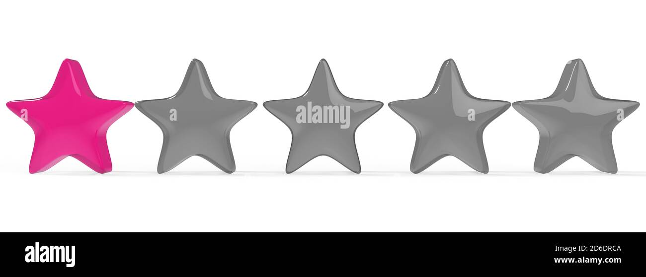 3d one pink star on color background. Render and illustration of golden ...