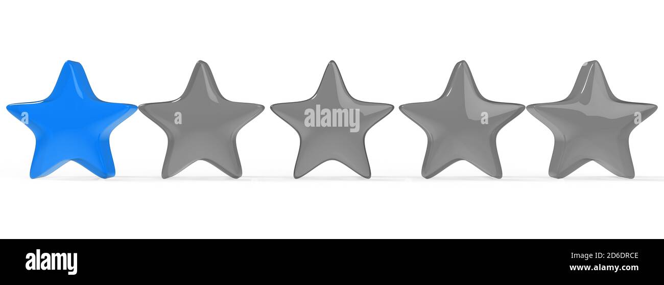 3d one blue star on color background. Render and illustration of golden ...