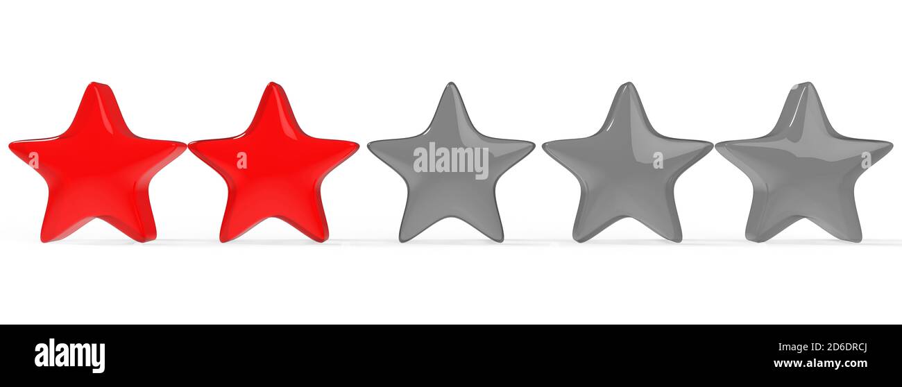 3d two red star on color background. Render and illustration of golden ...