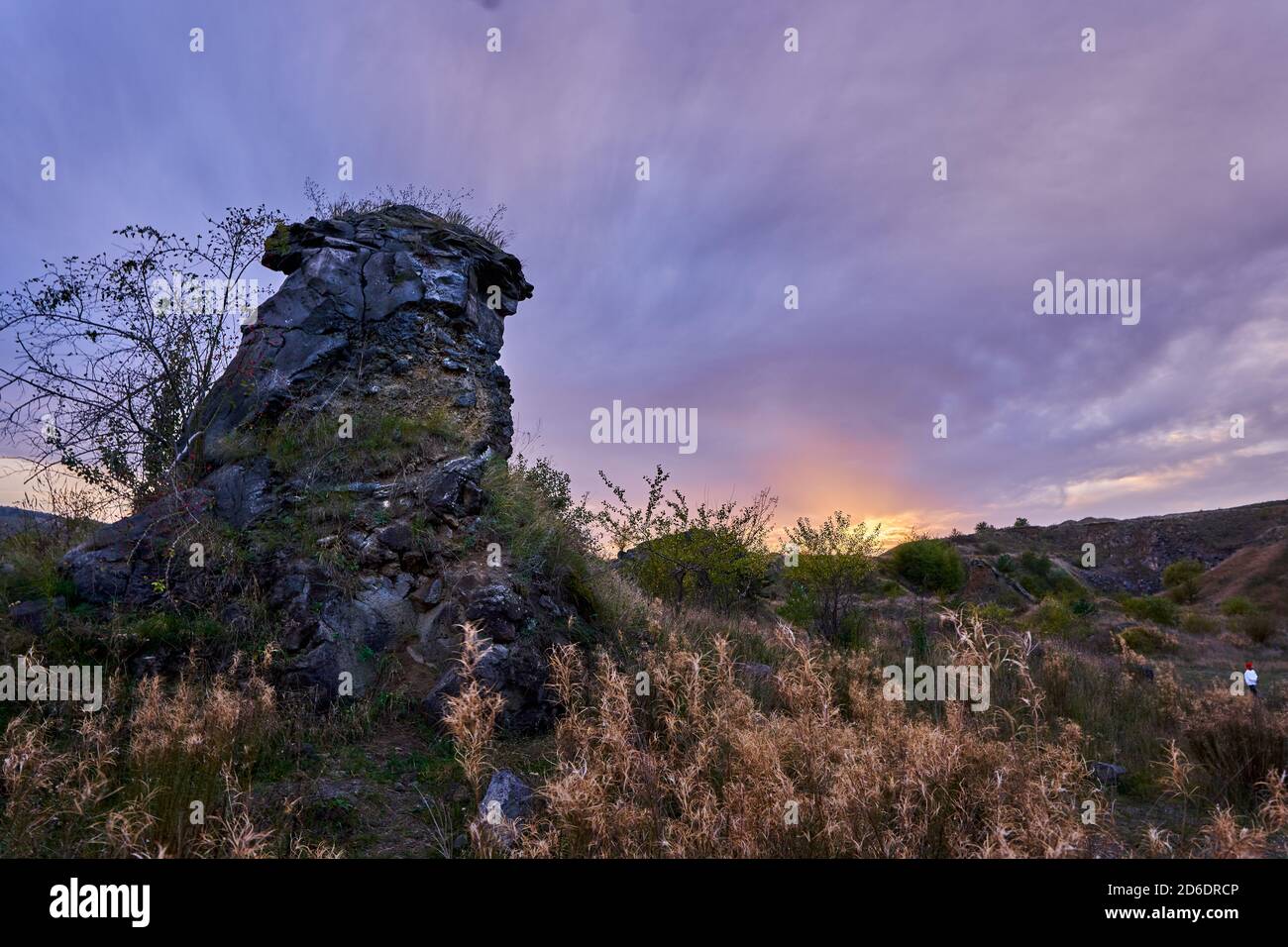 Inside the caldera of an extinct volcano - basalt, dross and other ...
