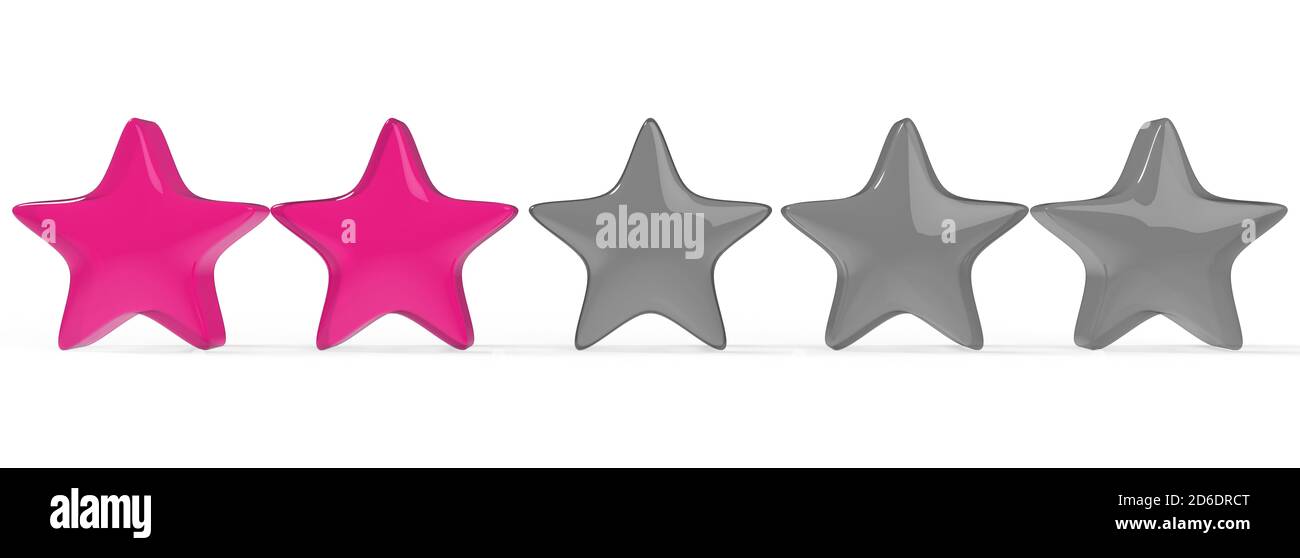 3d two pink star on color background. Render and illustration of golden ...