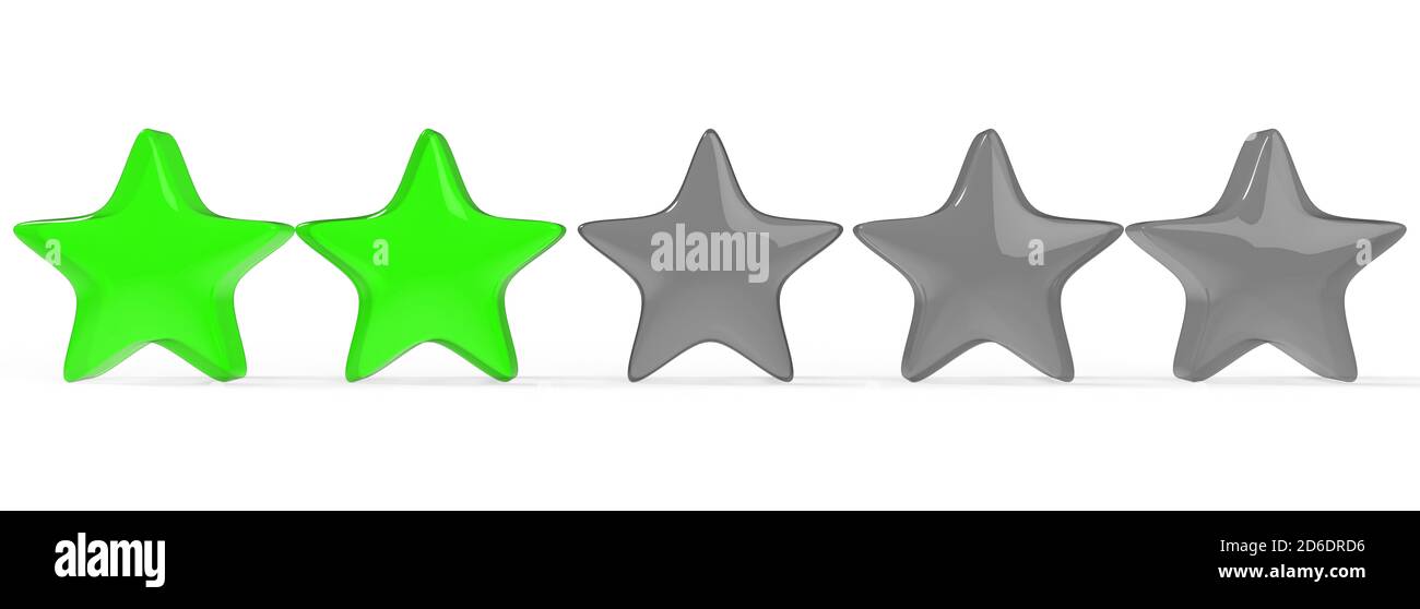 3d two green star on color background. Render and illustration of ...