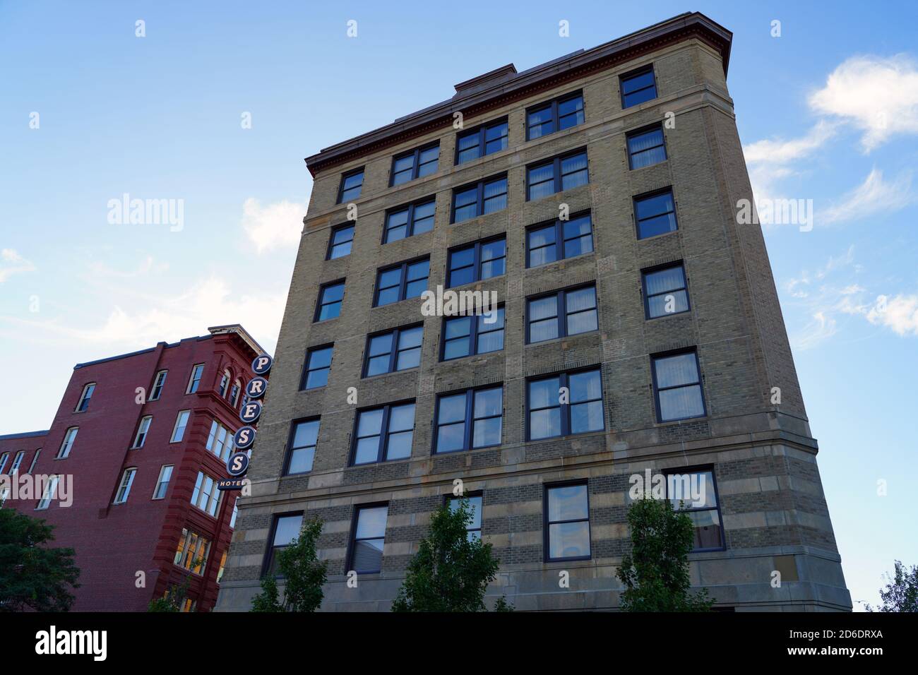 PORTLAND, ME -7 AUG 2020- View of buildings in downtown Portland, Maine ...