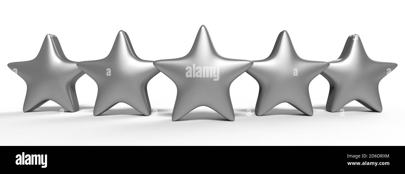 3d five gray star on color background. Render and illustration of ...