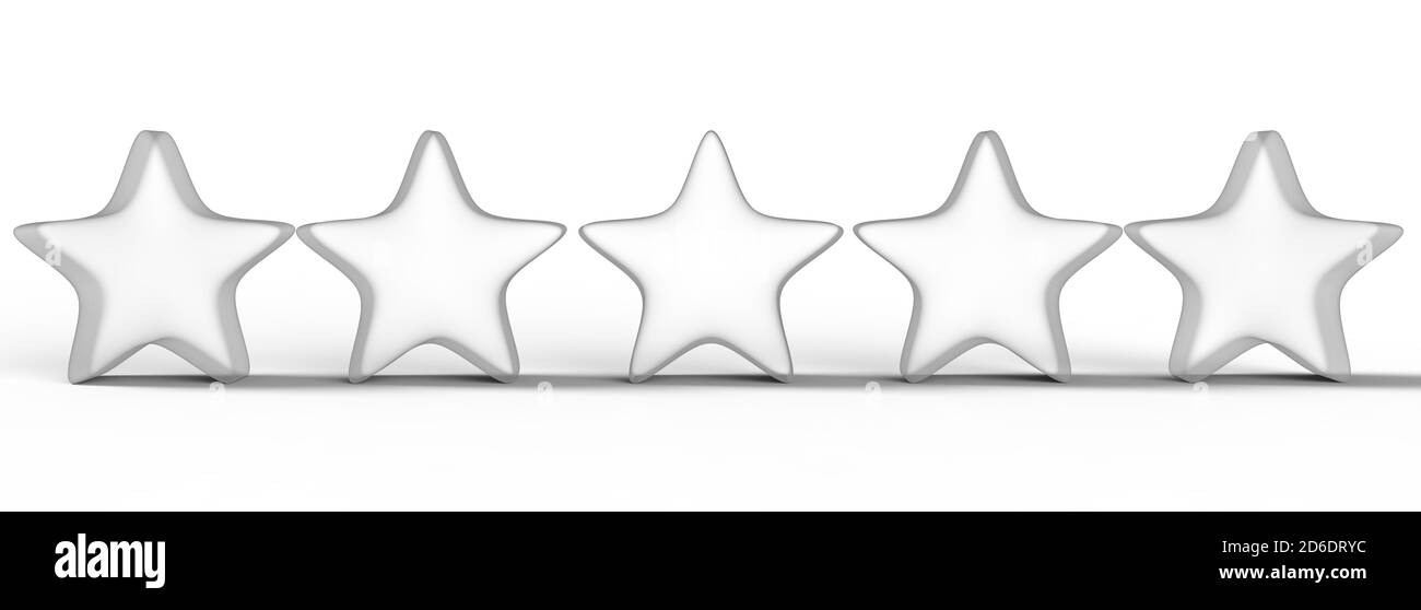 3d five gray star on color background. Render and illustration of ...