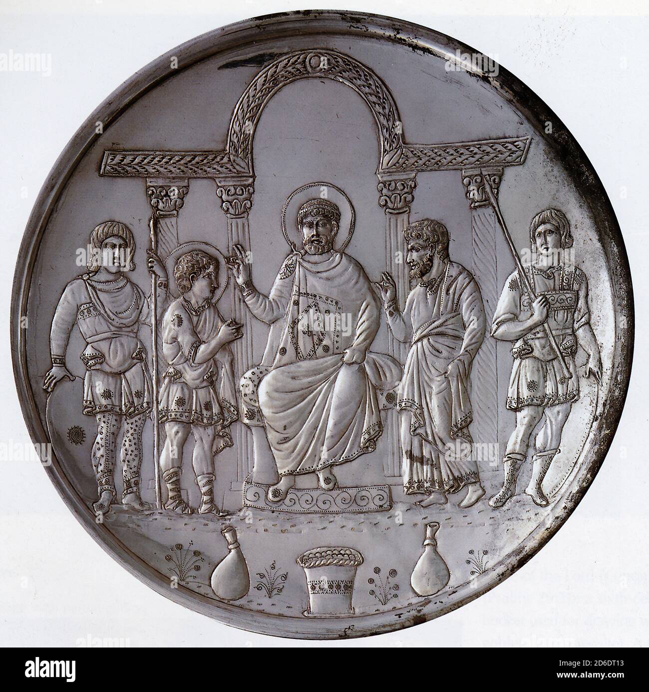 Plate with the Presentation of David to Saul, Byzantine, 629-630. David ...
