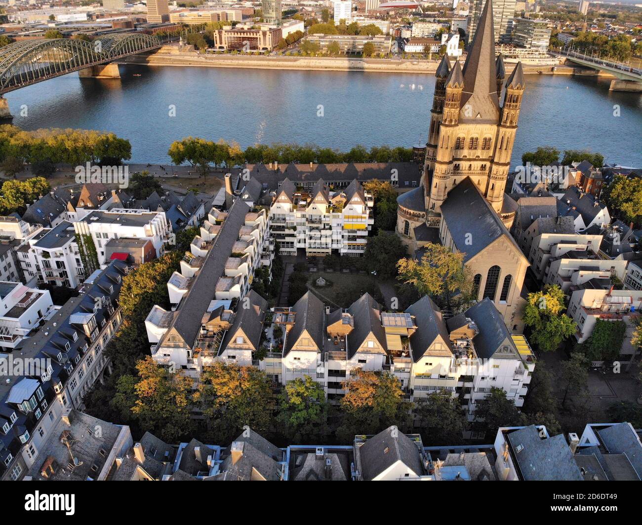 Cologne city, Germany. Aerial view of Innenstadt part of Altstadt Stock ...