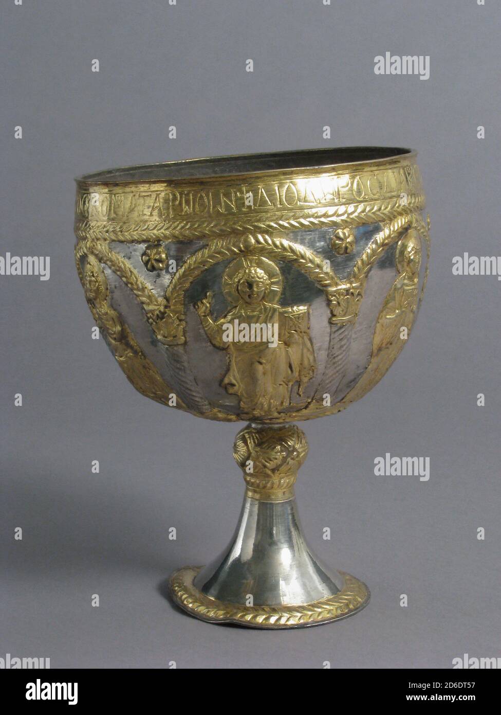 The Attarouthi Treasure - Chalice, Byzantine, 500-650. Inscribed in ...