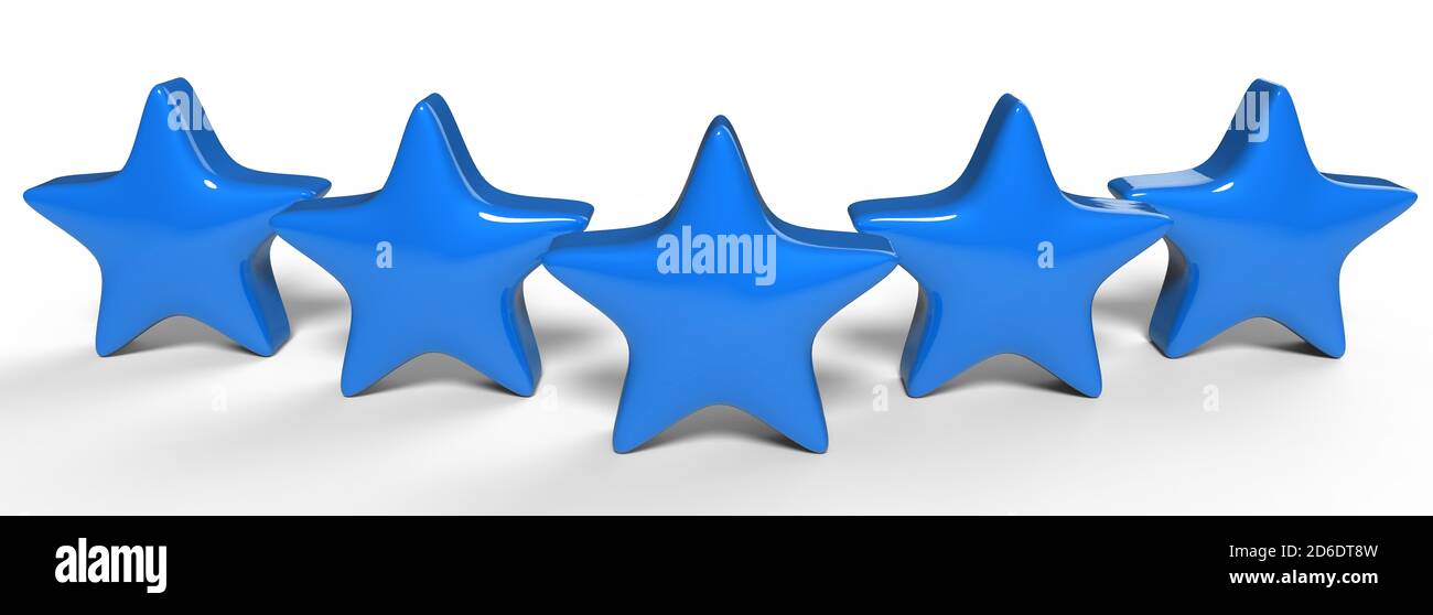 3d five blue star on color background. Render and illustration of ...
