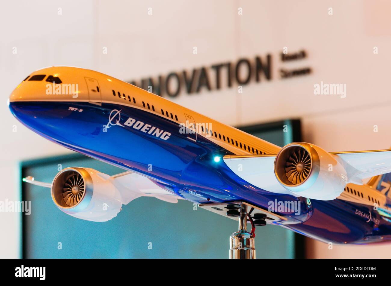 Exhibition models boeing aircraft 787. Russia, Moscow July 2017 Stock ...