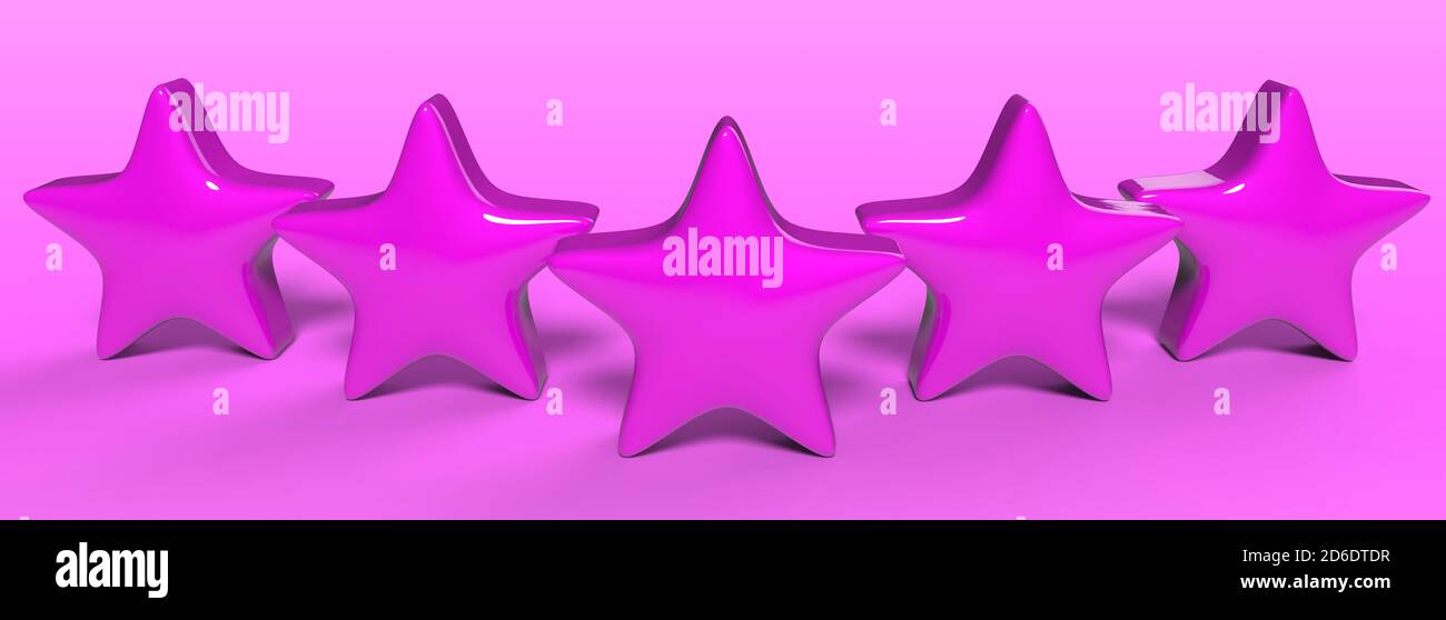3d five purple star on color background. Render and illustration of ...