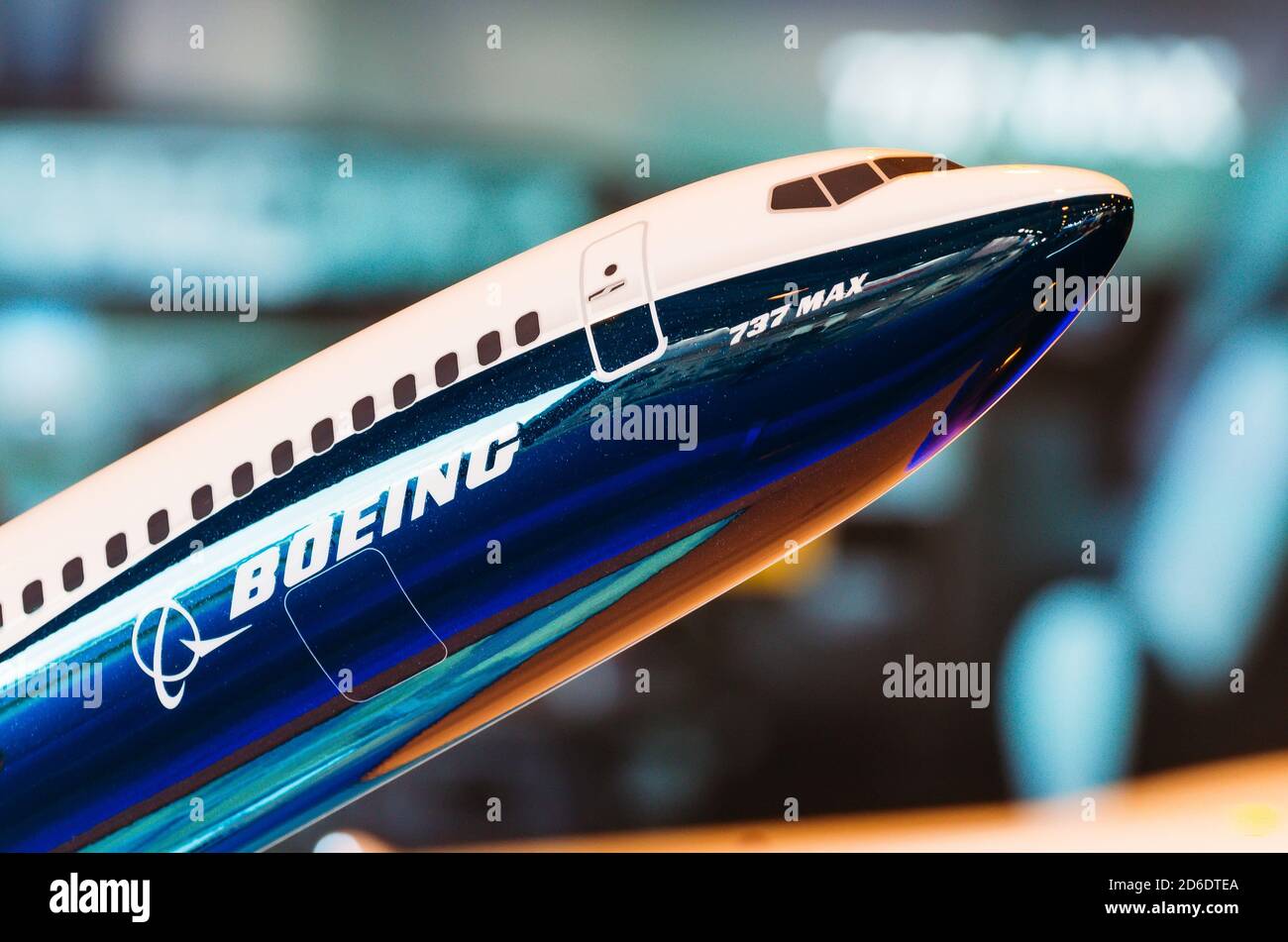 Exhibition models boeing aircraft 737 max. Russia, Moscow July 2017 ...