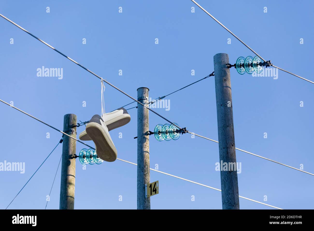 Glass insulators on power lines hi-res stock photography and images - Alamy