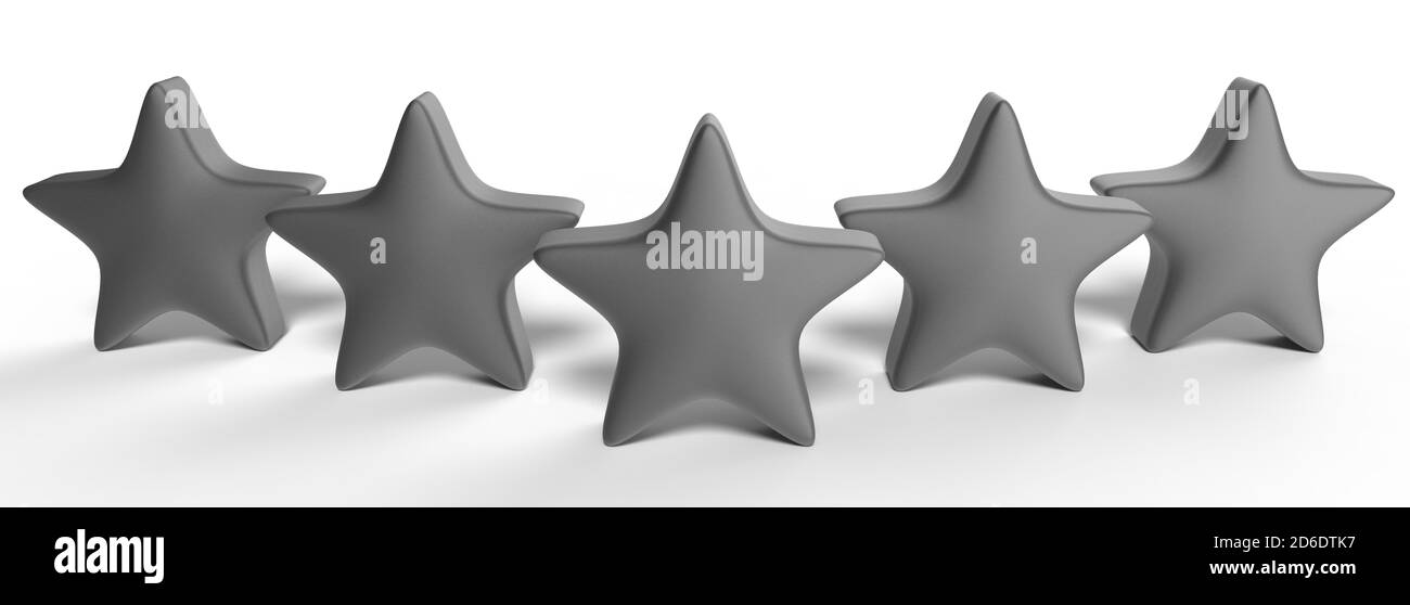 3d five gray star on color background. Render and illustration of ...