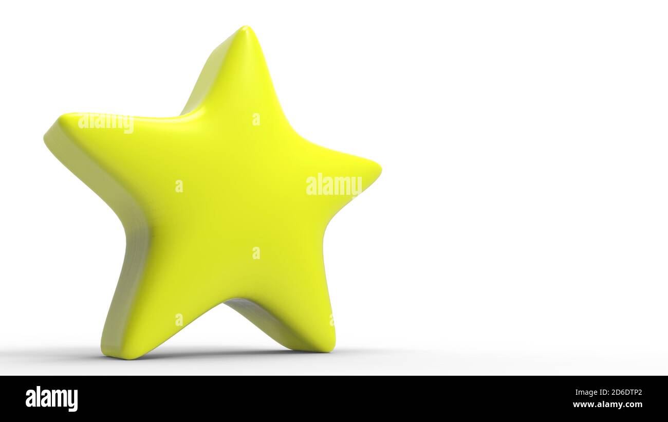 3d yellow star on color background. Render and illustration of golden ...