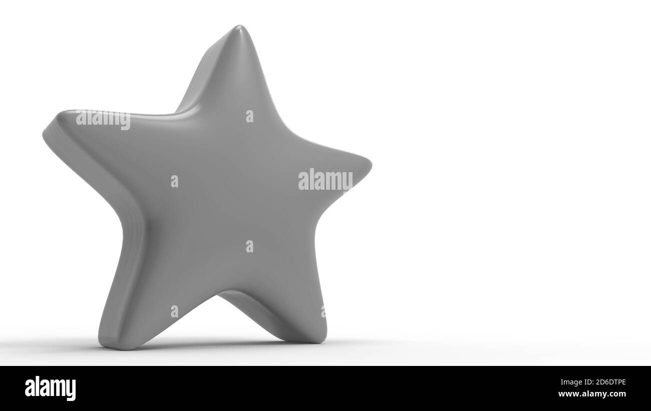 3d gray star on color background. Render and illustration of golden ...