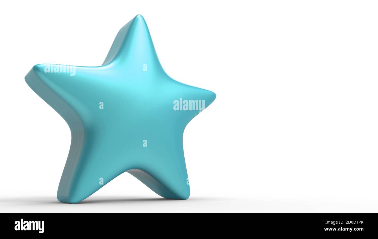 3d azure star on color background. Render and illustration of golden ...