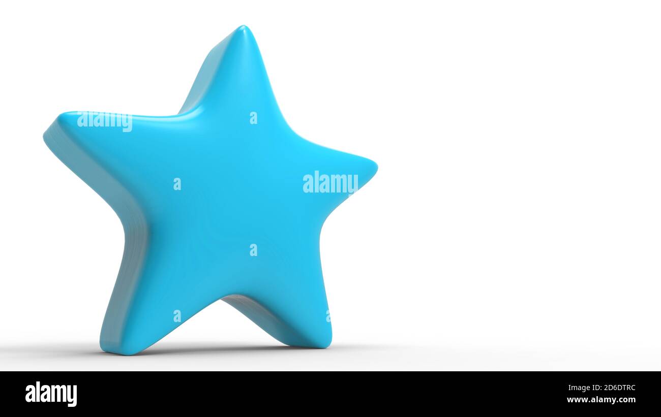 3d azure star on color background. Render and illustration of golden ...