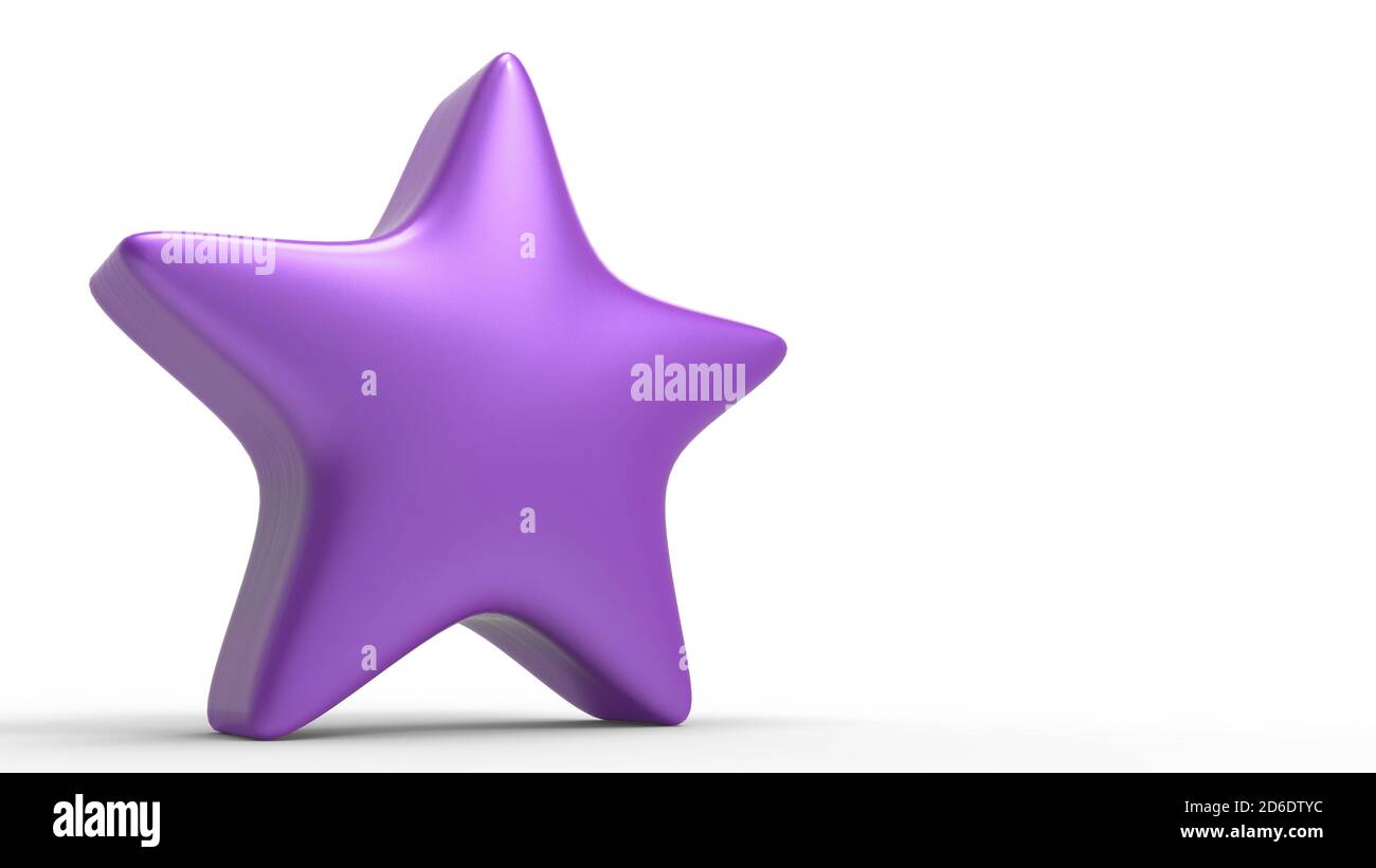 3d violet star on color background. Render and illustration of golden ...