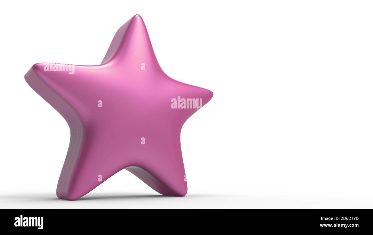 3d pink star on color background. Render and illustration of golden ...