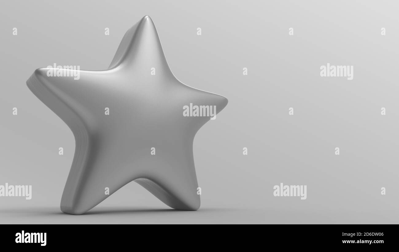3d gray star on color background. Render and illustration of golden ...