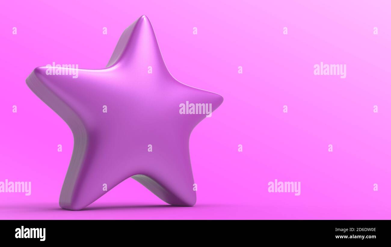 3d purple star on color background. Render and illustration of golden ...