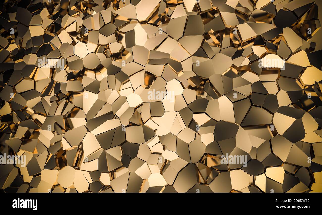 geometric mosaic background gold color. 3d render Stock Photo - Alamy