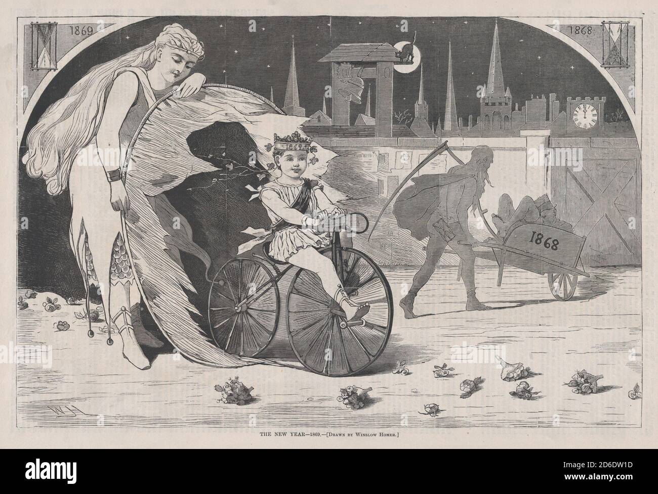 The New Year - 1869 - Drawn by Winslow Homer (Harper's Weekly, Vol ...