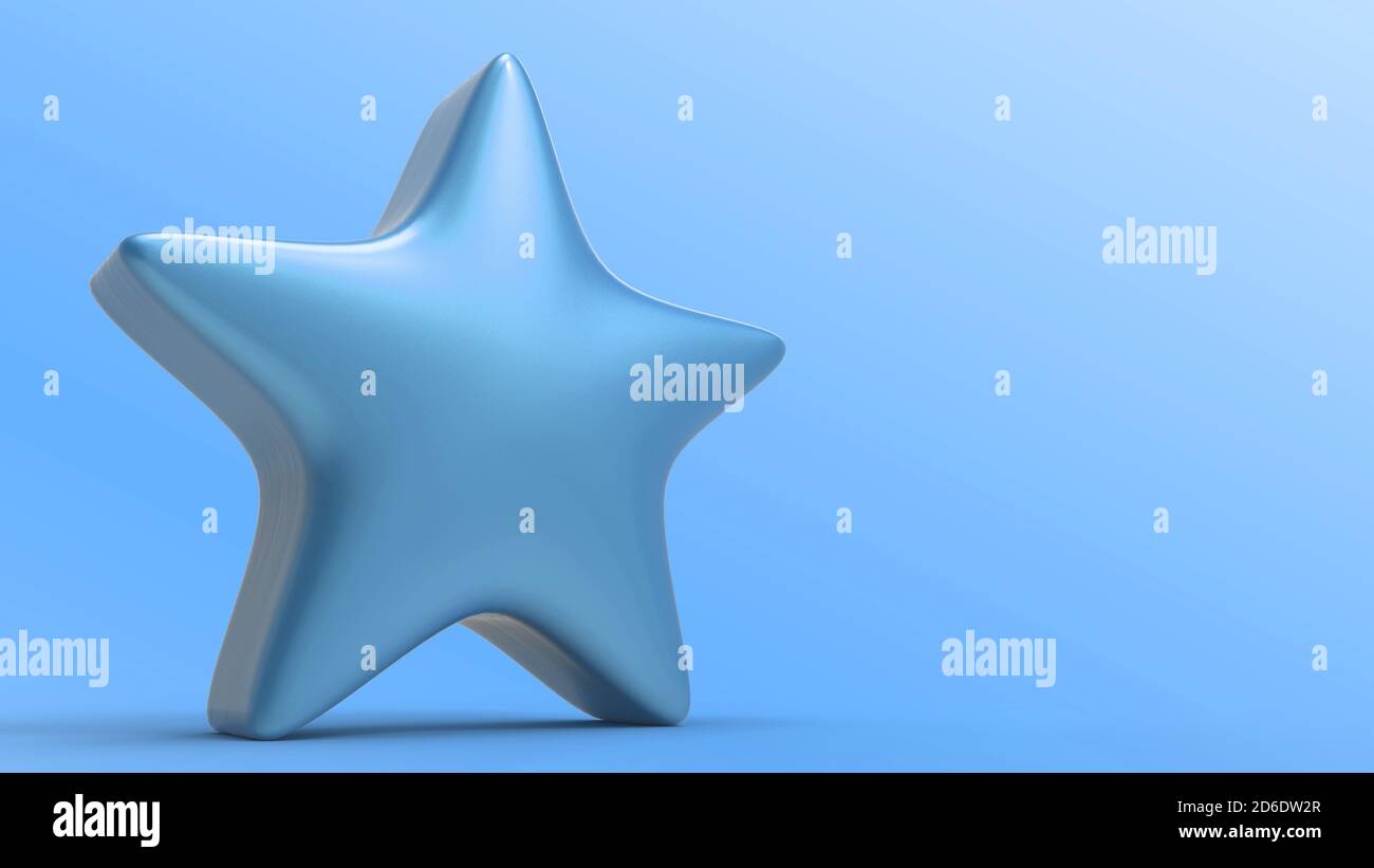 3d blue star on color background. Render and illustration of golden ...