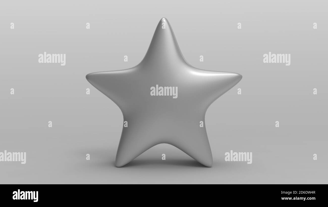 3d gray star on color background. Render and illustration of golden ...