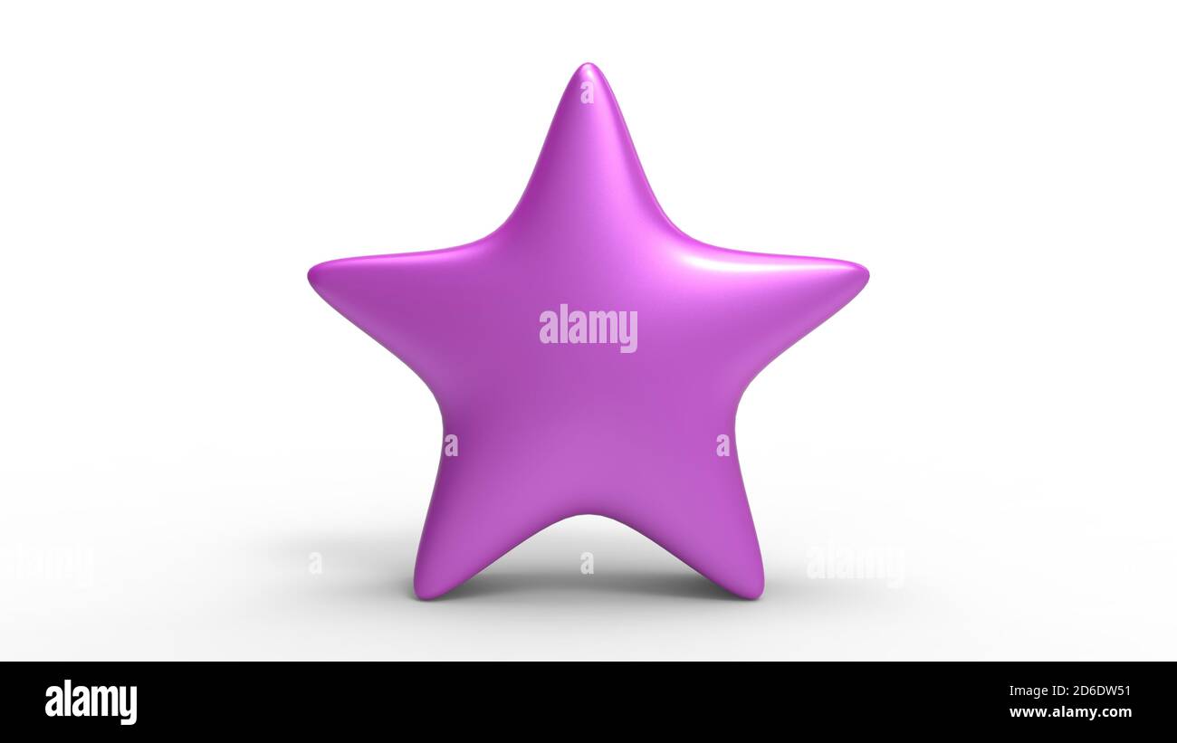 3d purple star on color background. Render and illustration of golden ...