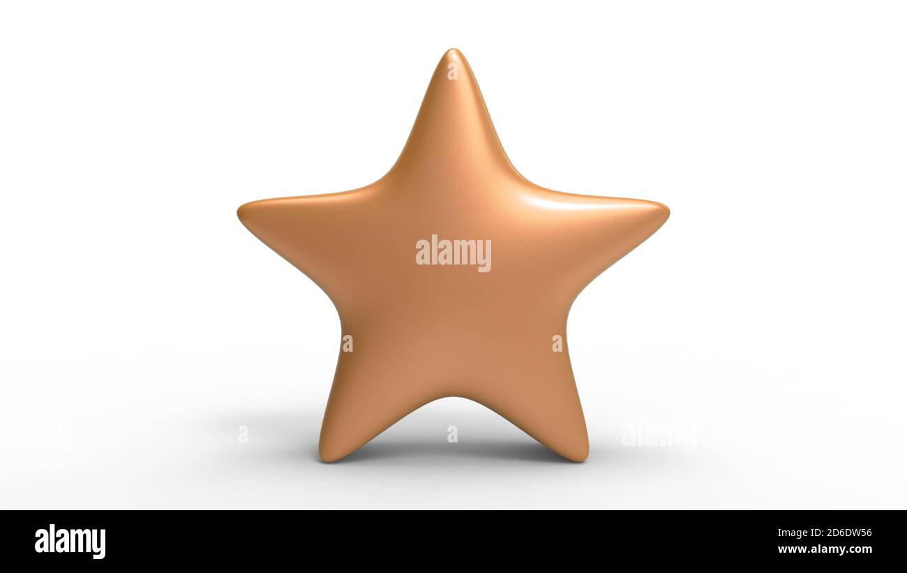 3d orange star on color background. Render and illustration of golden ...
