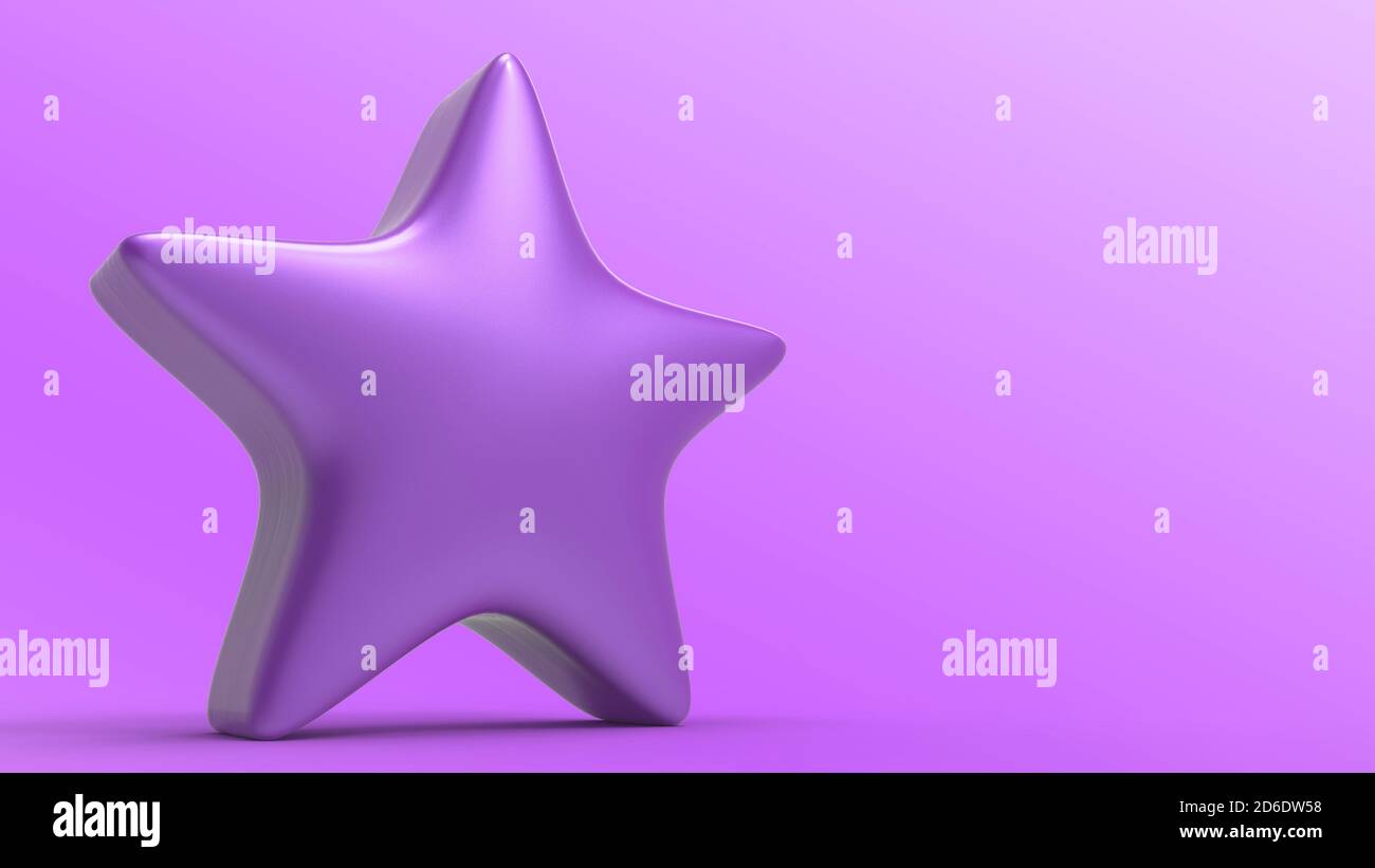 3d violet star on color background. Render and illustration of golden ...