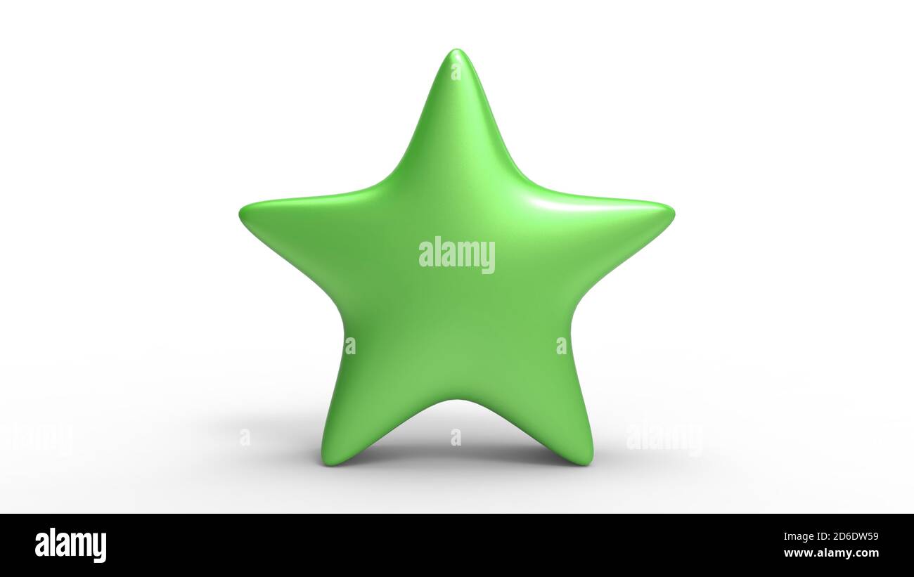 3d green star on color background. Render and illustration of golden ...