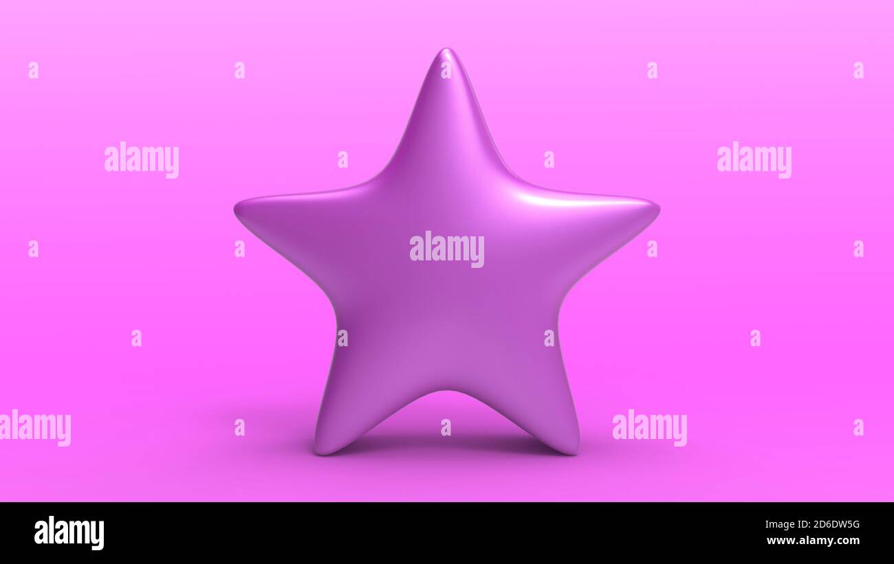 3d purple star on color background. Render and illustration of golden ...