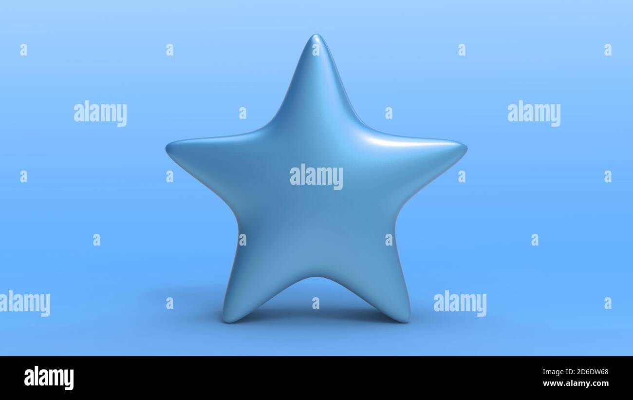 3d blue star on color background. Render and illustration of golden ...