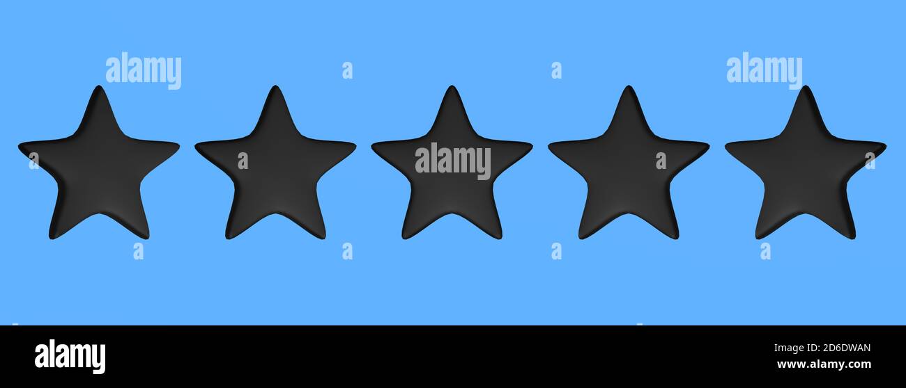 3d five blue star on color background. Render and illustration of ...