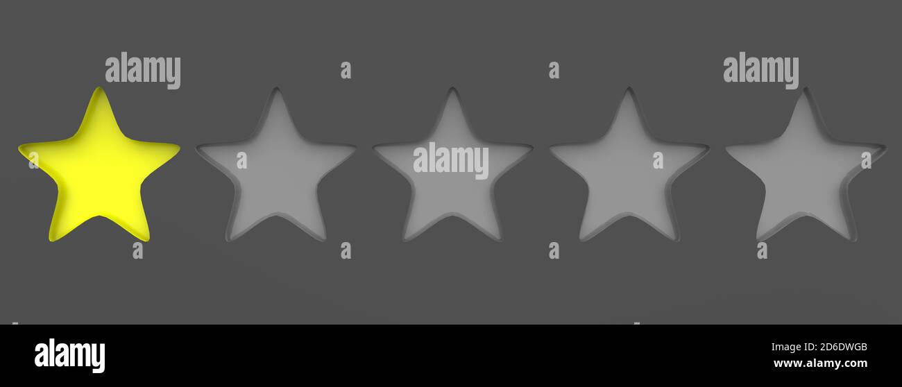 3d one yellow star on color background. Render and illustration of ...