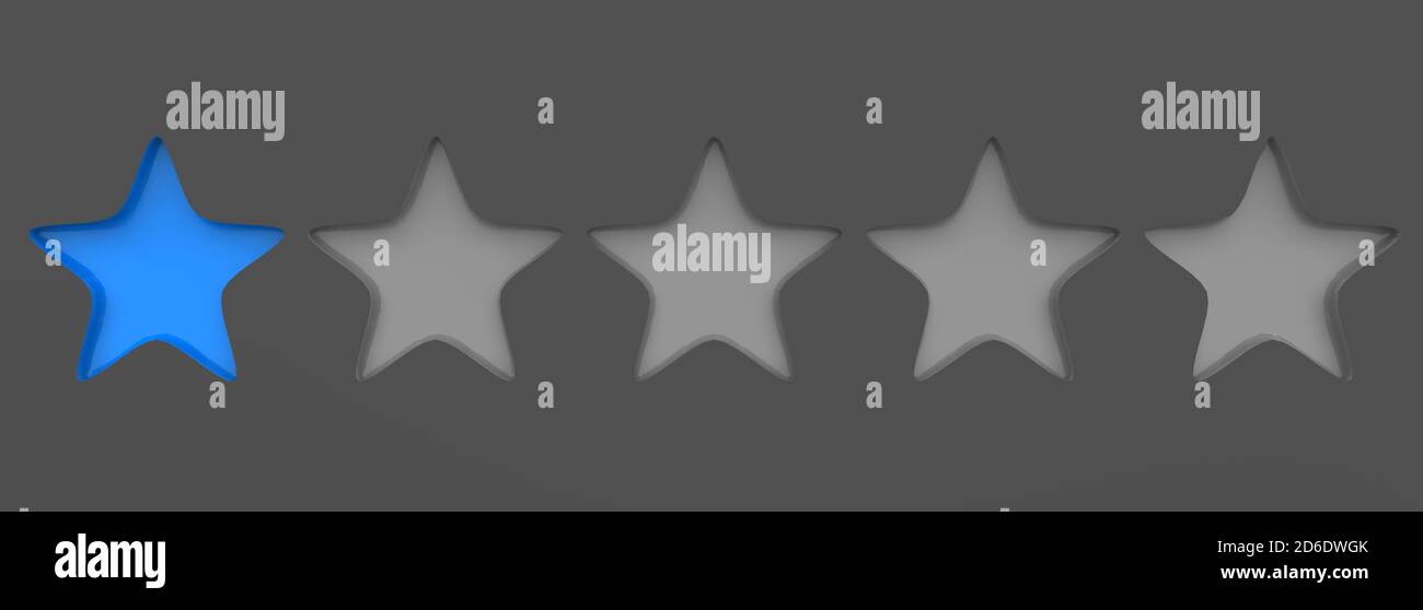 3d one blue star on color background. Render and illustration of golden ...