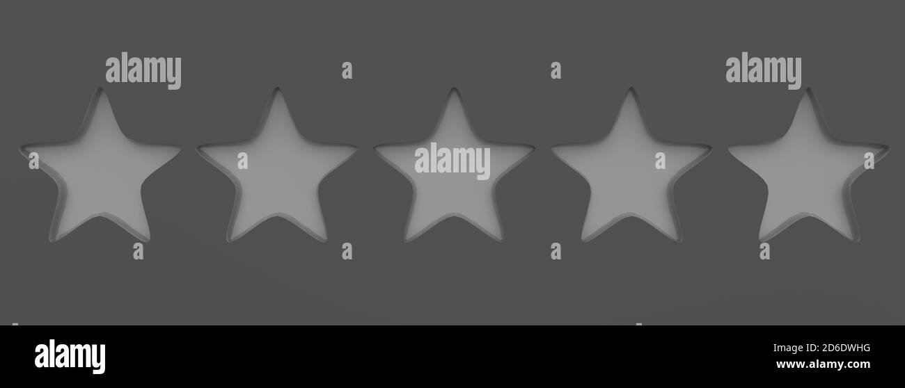 3d five gray star on color background. Render and illustration of ...